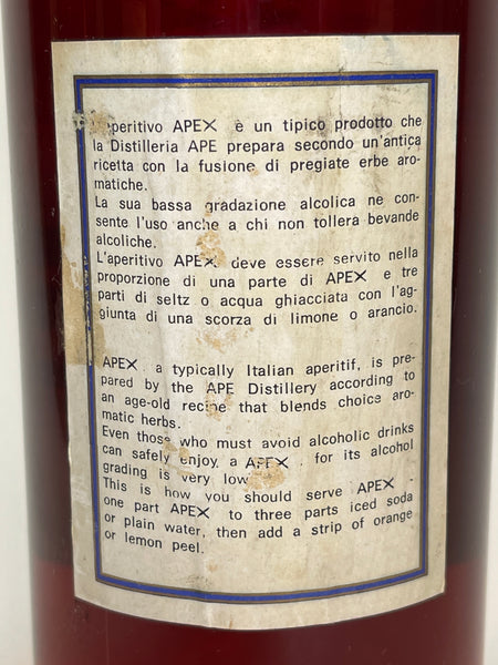 APE Aperitivo APEX - 1970s (16%, 100cl) – Old Spirits Company