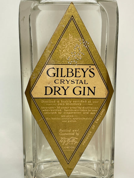 W. & A. Gilbey's Crystal Dry Gin - late 1930s (40%, 75cl) – Old Spirits ...