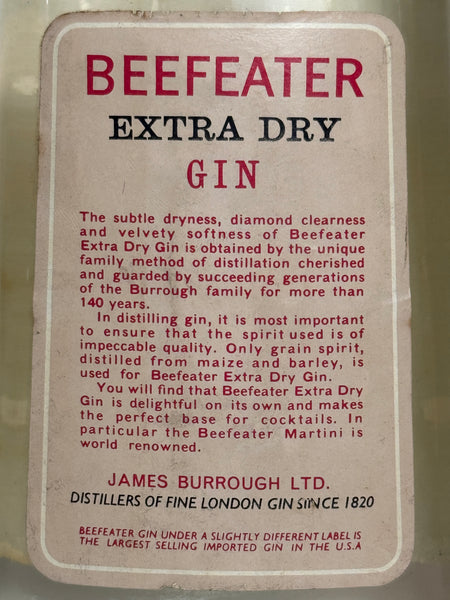 James Burrough's Beefeater London Dry Gin - 1960s (40%, 75cl) – Old ...