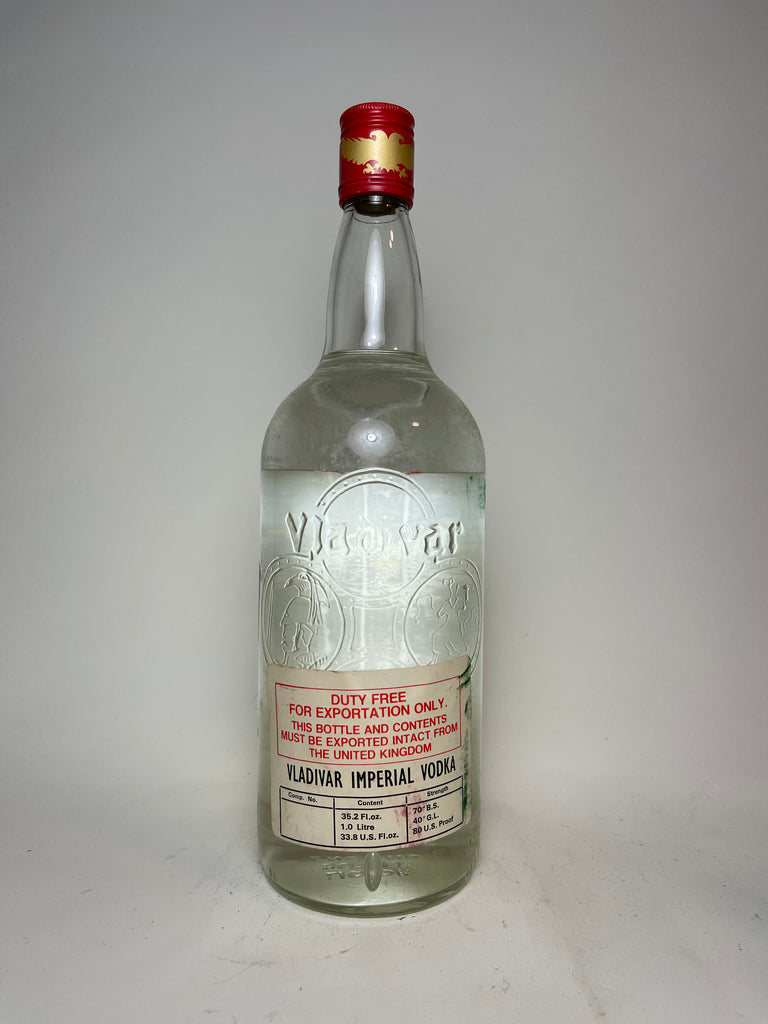 Gilbert & John Greenall's Vladivar Imperial Vodka - 1970s (40%, 100cl ...
