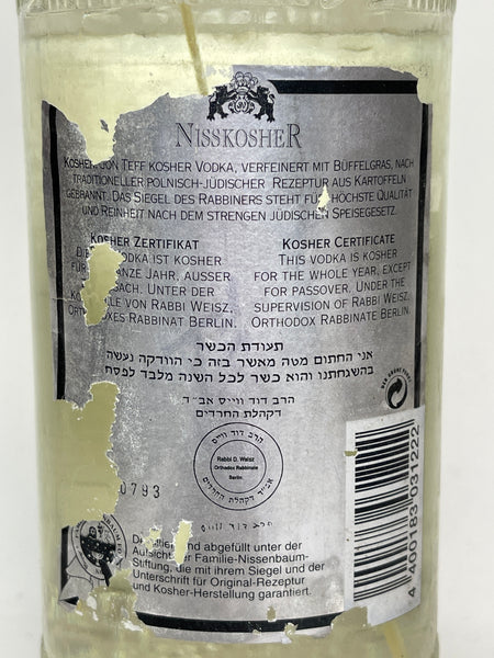 Nisskosher Jon Teff Kosher Vodka - 1990s (ABV Not Stated, 70cl) – Old ...
