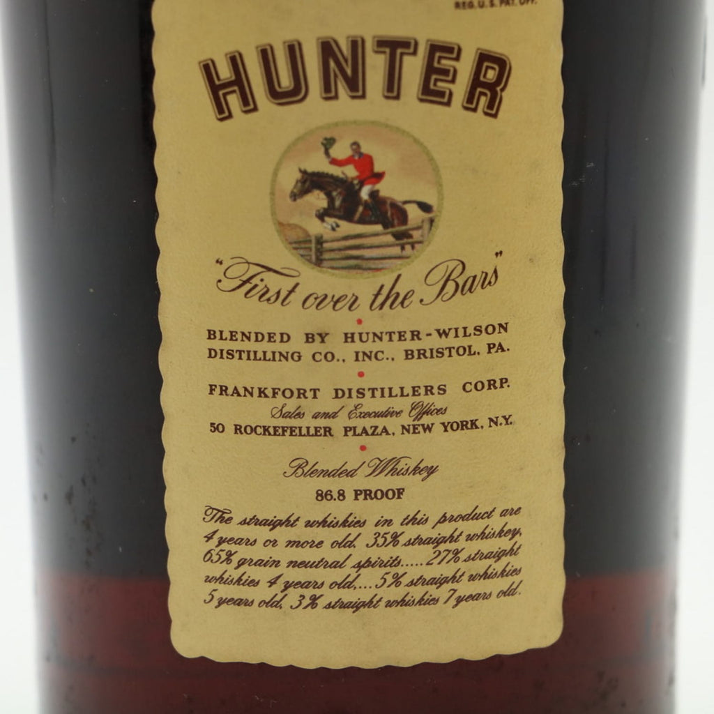 Hunter-Wilson's Hunter Blended American Whiskey - pre-1964 (43.4%, 94 ...
