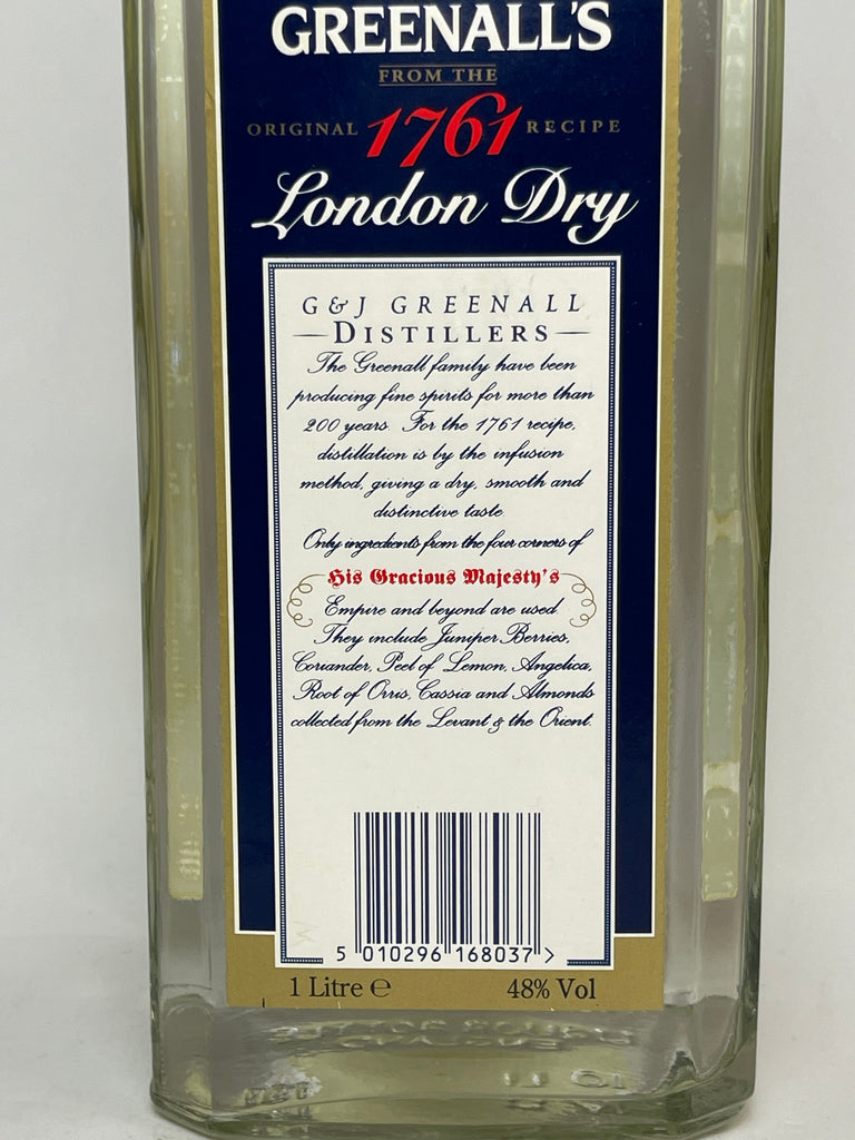 Gilbert & John Greenall Ltd's 1761 London Dry Gin - 1980s (48%, 100cl ...