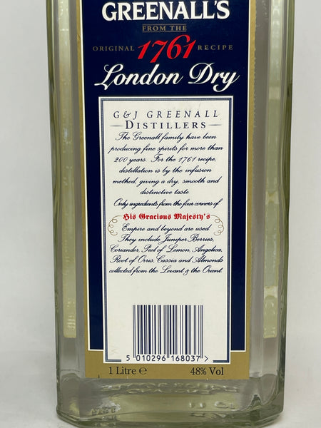 Gilbert & John Greenall Ltd's 1761 London Dry Gin - 1980s (48%, 100cl ...