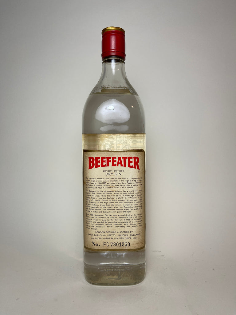 James Burrough's Beefeater London Dry Gin - c. 1971 (47%, 100cl) – Old ...