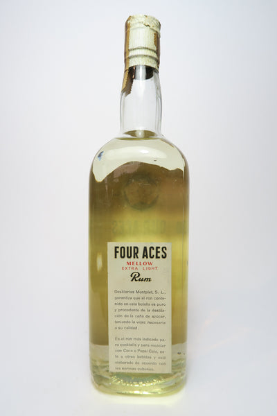 Montplet "Four Aces" White Label Rum - 1960s (ABV Not Stated, 75cl ...