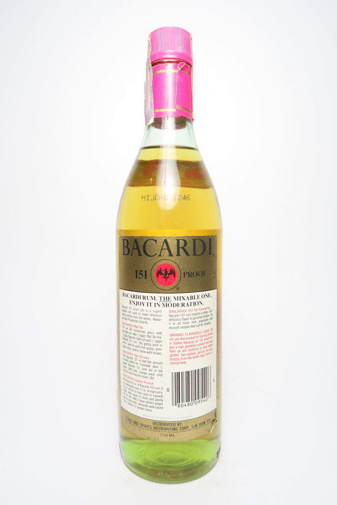 Bacardi 151 Ron Superior Puerto Rican Rum - 1980s (75.5%, 75cl) – Old ...