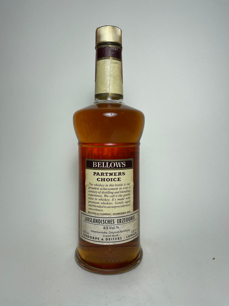 Bellow's Partner's Choice American Blended Whiskey - 1960s (43%, 75cl ...