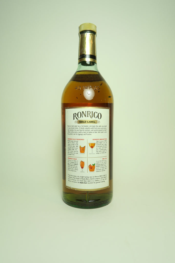 Ronrico Gold Label Puerto Rican Rum - Bottled 1974 (40%, 113.6cl) – Old ...