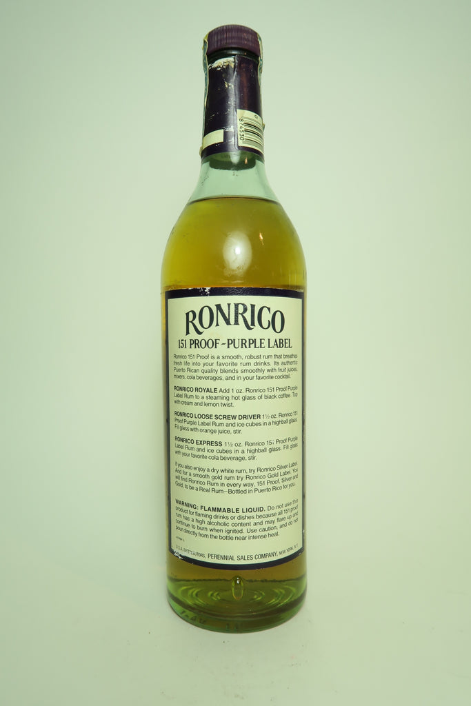 Ronrico Purple Label Premium Puerto Rican Rum - 1970s (75.5%, 75cl ...