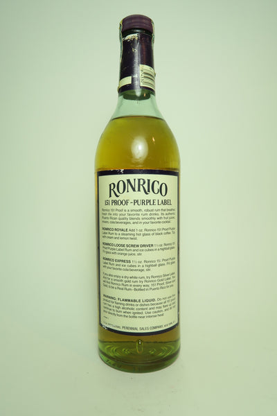Ronrico Purple Label Premium Puerto Rican Rum - 1970s (75.5%, 75cl ...